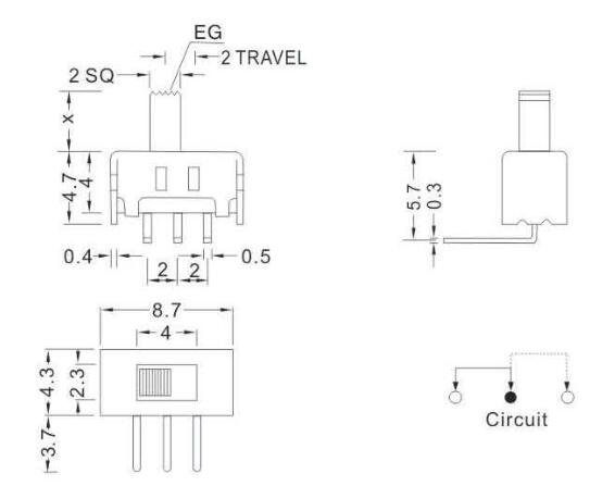SS-12D13(1p1t)拨动开关【价格 厂家 接线图】-颖鑫电子-轻触开关_USB母座_防水连接器厂家-东莞市颖鑫电子有限公司