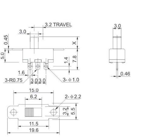 SS-12G15(1p1t)拨动开关【价格 厂家 接线图】-颖鑫电子-轻触开关_USB母座_防水连接器厂家-东莞市颖鑫电子有限公司