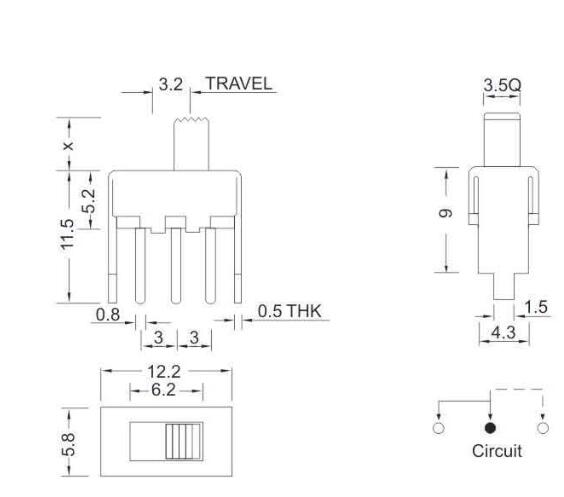 SS-12F49(1p1t)拨动开关 - 颖鑫电子