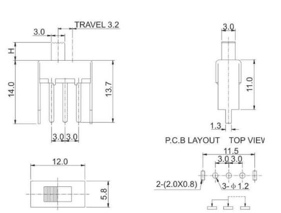 SS-12F24(1p2t)拨动开关【价格 厂家 接线图】-颖鑫电子