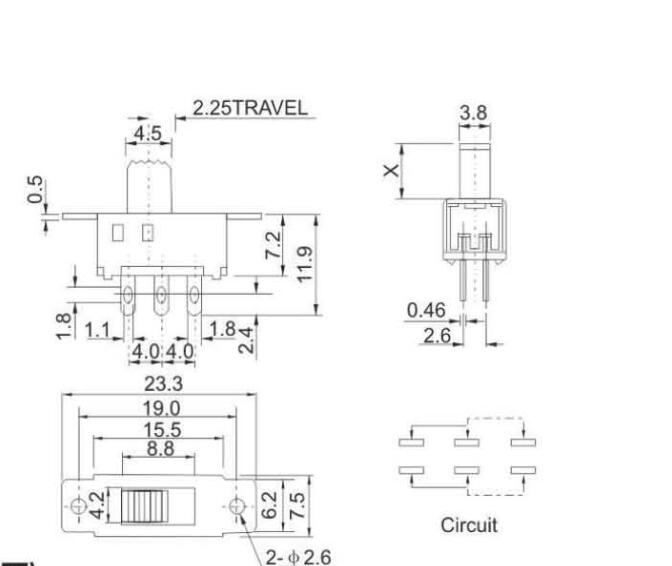 SS-22D32(2P2T)拨动开关【价格 厂家 接线图】-颖鑫电子