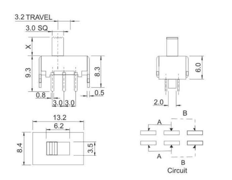 SS-22F04(2P2T)拨动开关 - 颖鑫电子