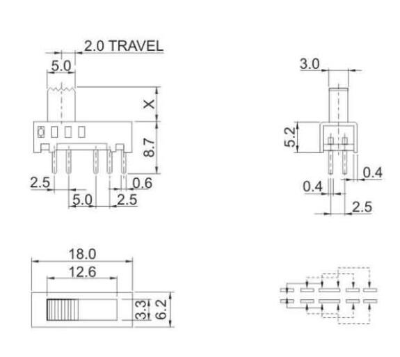 SS-24E01(2P4T)拨动开关【价格 厂家 接线图】-颖鑫电子