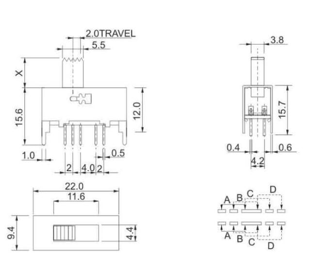 SS-24D01(2P4T)拨动开关【价格 厂家 接线图】-颖鑫电子
