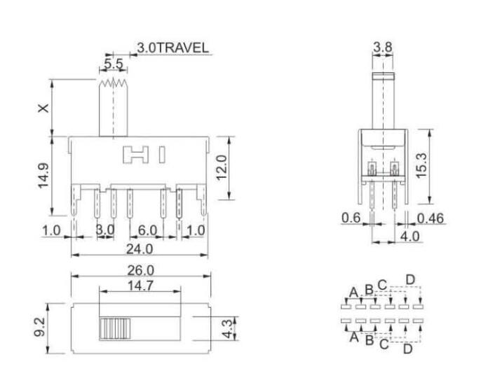 SS-24F01(2P4T)拨动开关【价格 厂家 接线图】-颖鑫电子