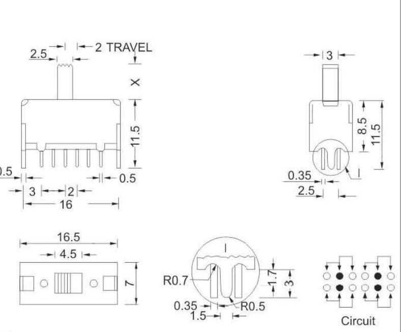 SS-42D04(4P2T)拨动开关 - 颖鑫电子
