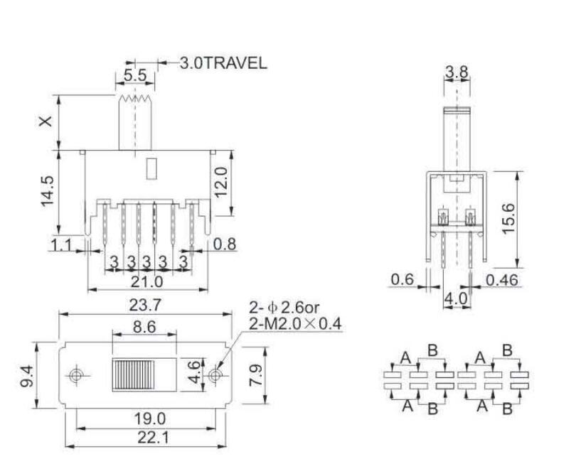 SS-42F01(4P4T)拨动开关【价格 厂家 接线图】-颖鑫电子
