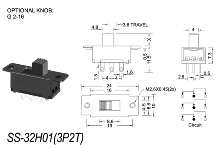 SS-32H01/03两档九脚拨动开关多少钱一个？-颖鑫电子